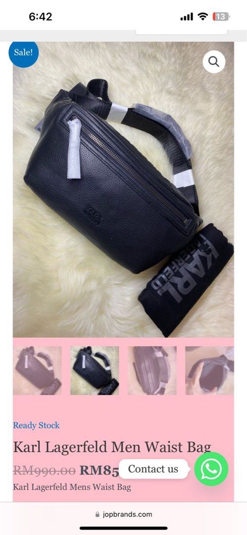Karl Lager Field Bump Bag, Men's Fashion, Bags, Backpacks on Carousell
