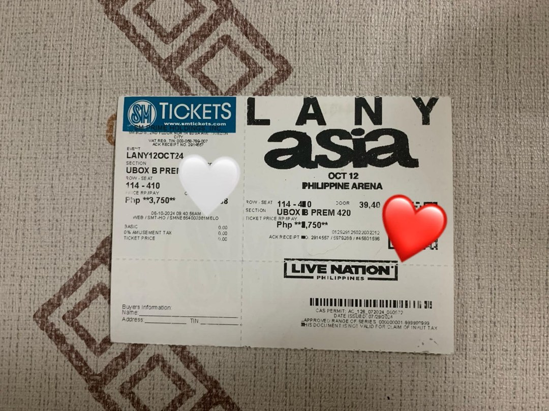 LANY TICKET, Tickets & Vouchers, Event Tickets on Carousell