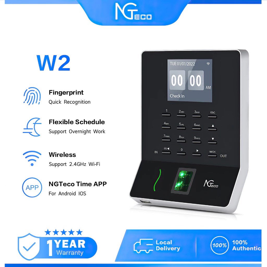 NGTECO W2 Fingerprint time attendance, Furniture & Home Living, Home ...
