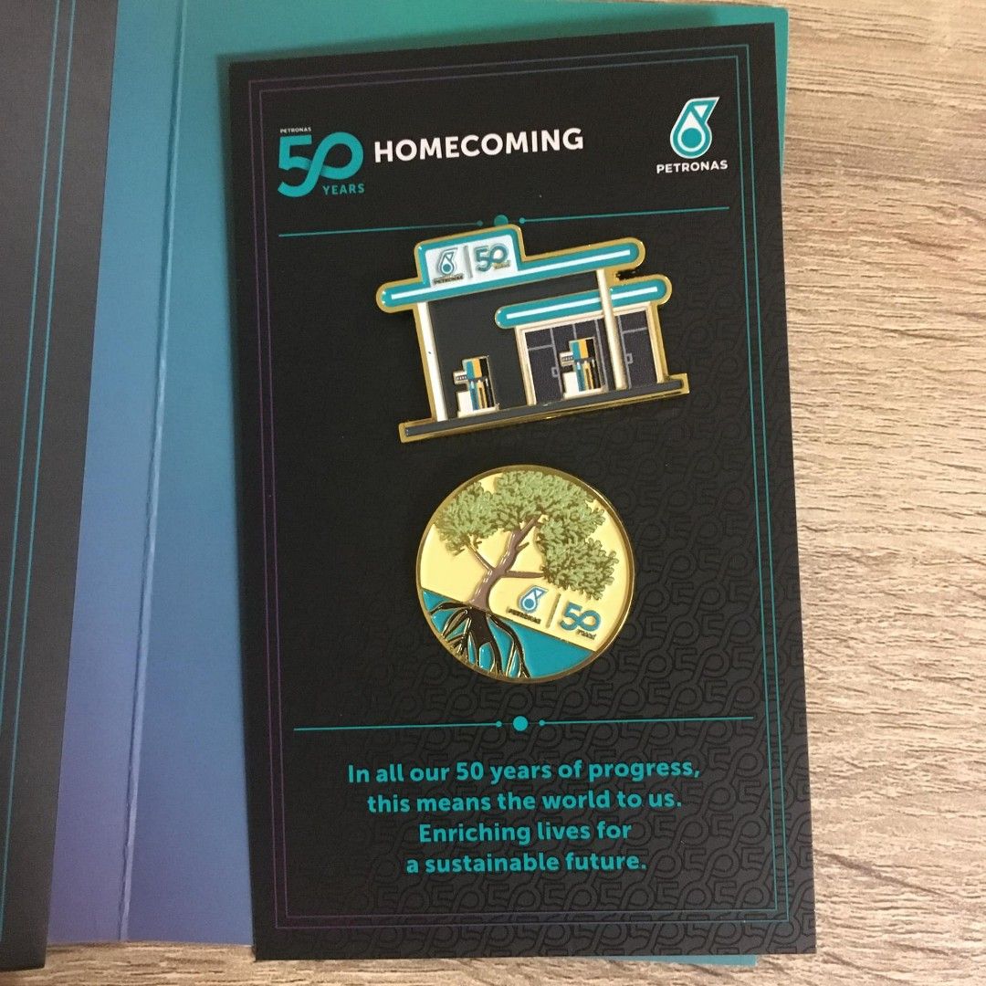 Petronas 50th Anniversary Lapel Pin (Petrol Station & Mangroves/Paya ...