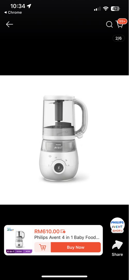 Philips Avent 4 in 1 Baby Food Maker (Steam, Blend, Defrost & Reheat ...