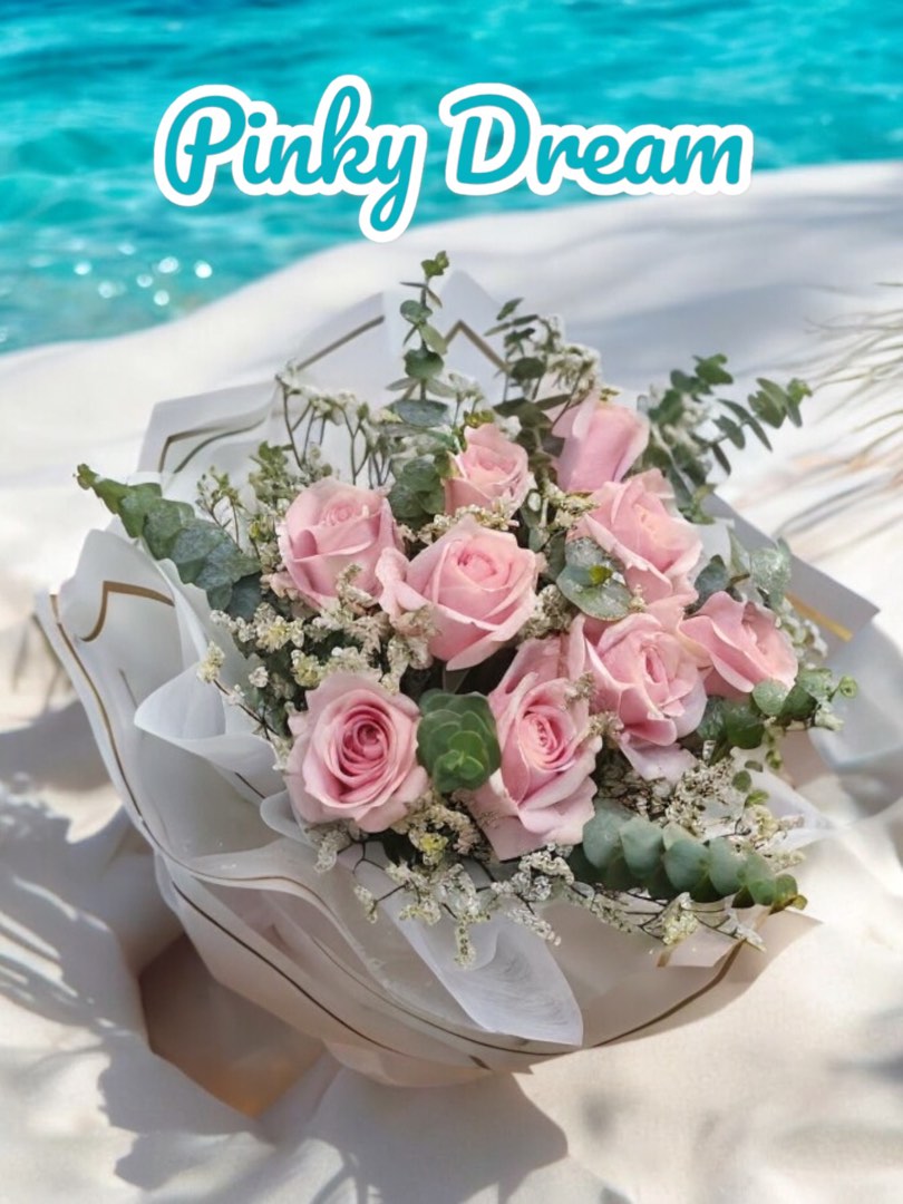 Pinky Dream - Pink Roses Bouquet |100% Fresh Roses Flower Bouquet For ...