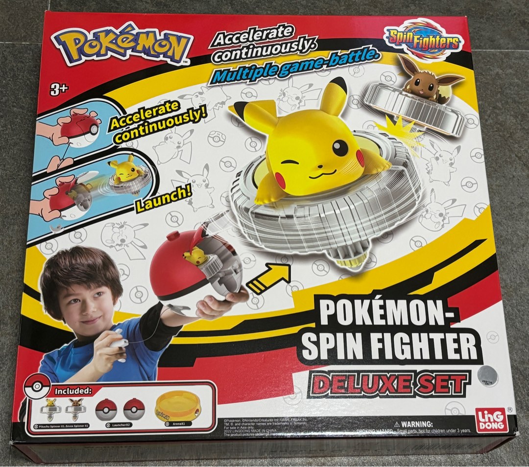 Pokemon spin fighter deluxe set 寵物小精靈 豪華版佗螺 比卡超 伊貝 有盒 新淨, 興趣及遊戲, 玩具 ...