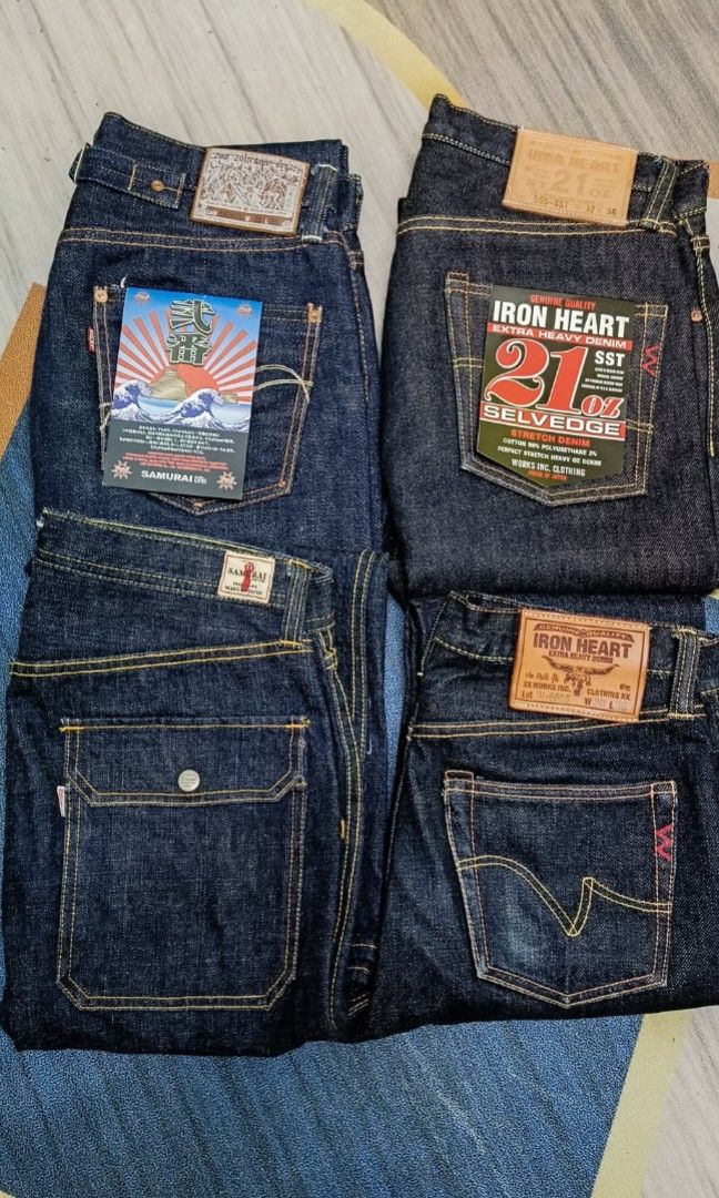 Samurai iron heart momotaro sugarcanes duck digger denime pure blue japan mister freedom flat ...