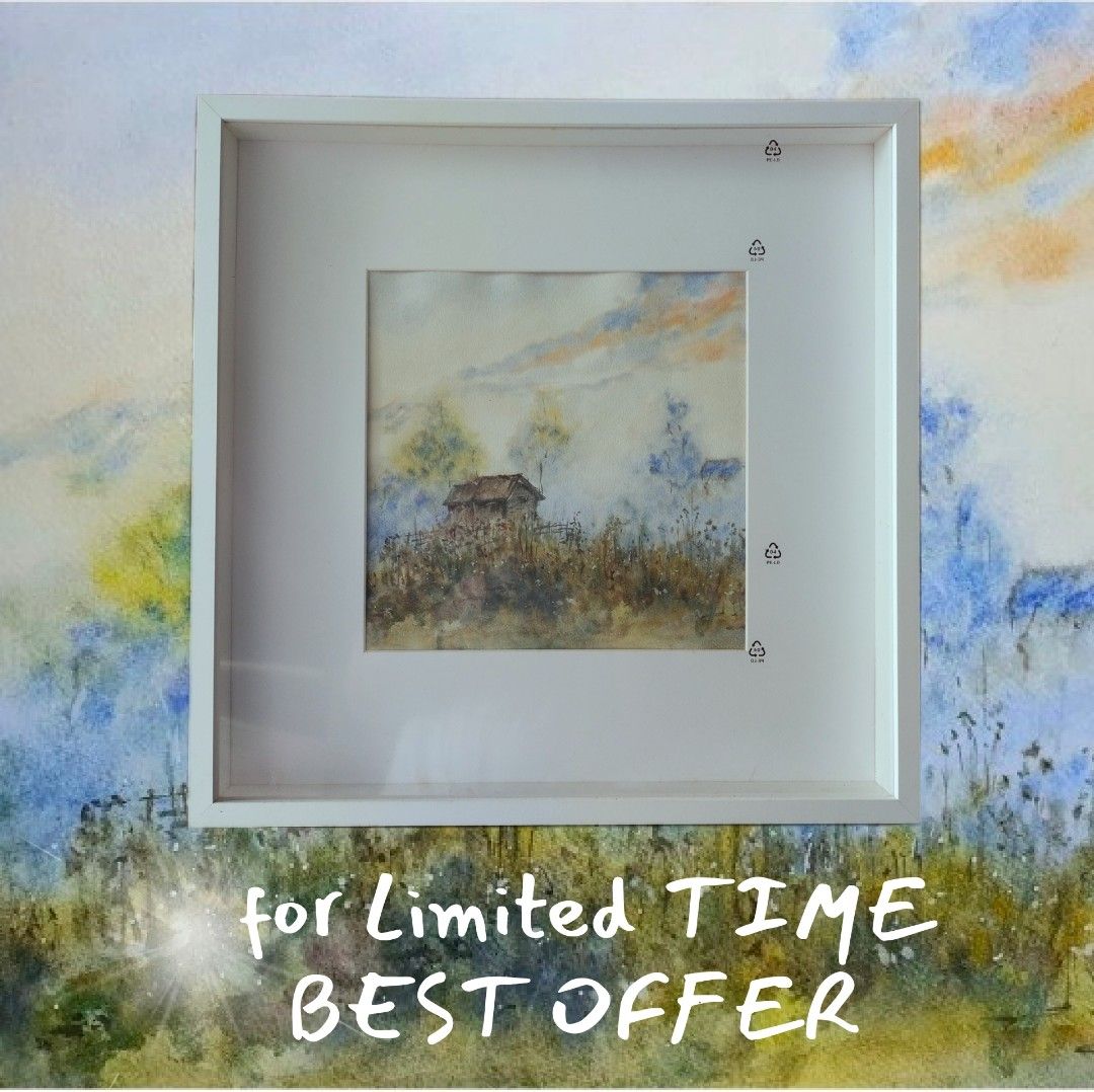 SEPTEMBER - Watercolour painting (original) with frame, Hobbies & Toys ...