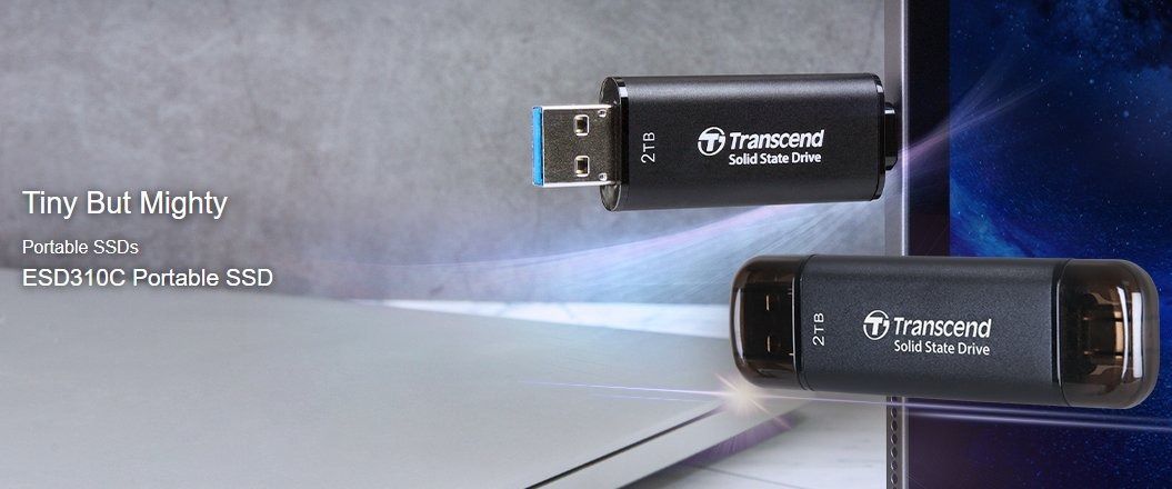 Smallest SSD Transcend ESD310C 512GB 1TB 2TB USB A Type C Portable SSD ...