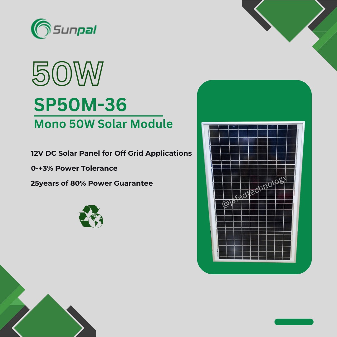SUNPAL 50W Solar Panel for Off Grid Solar Power System, Photography ...