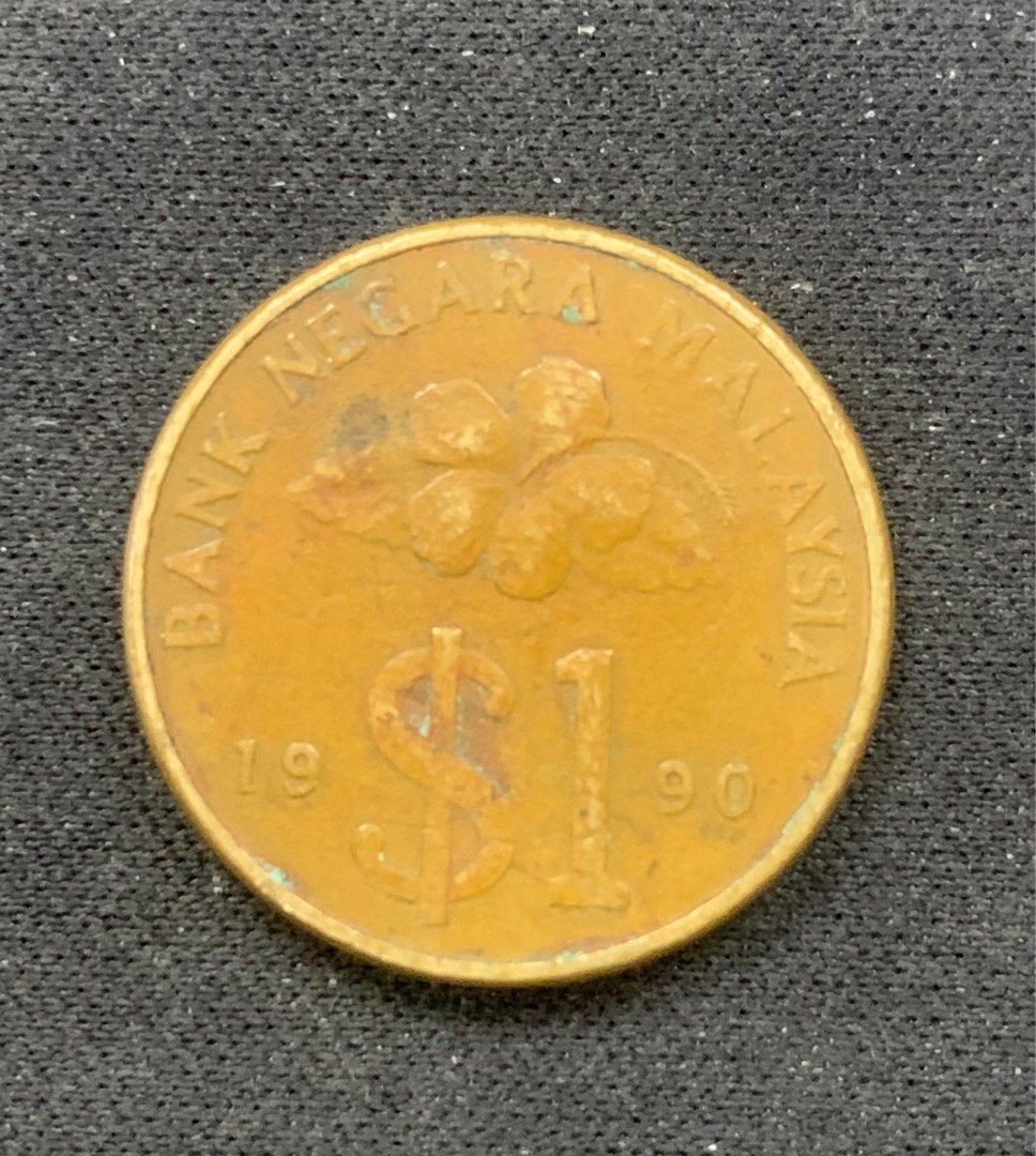 SYILING RM 1 BUNGA RAYA TAHUN 1990 ROTATED 180 DEGREE, Hobbies & Toys ...