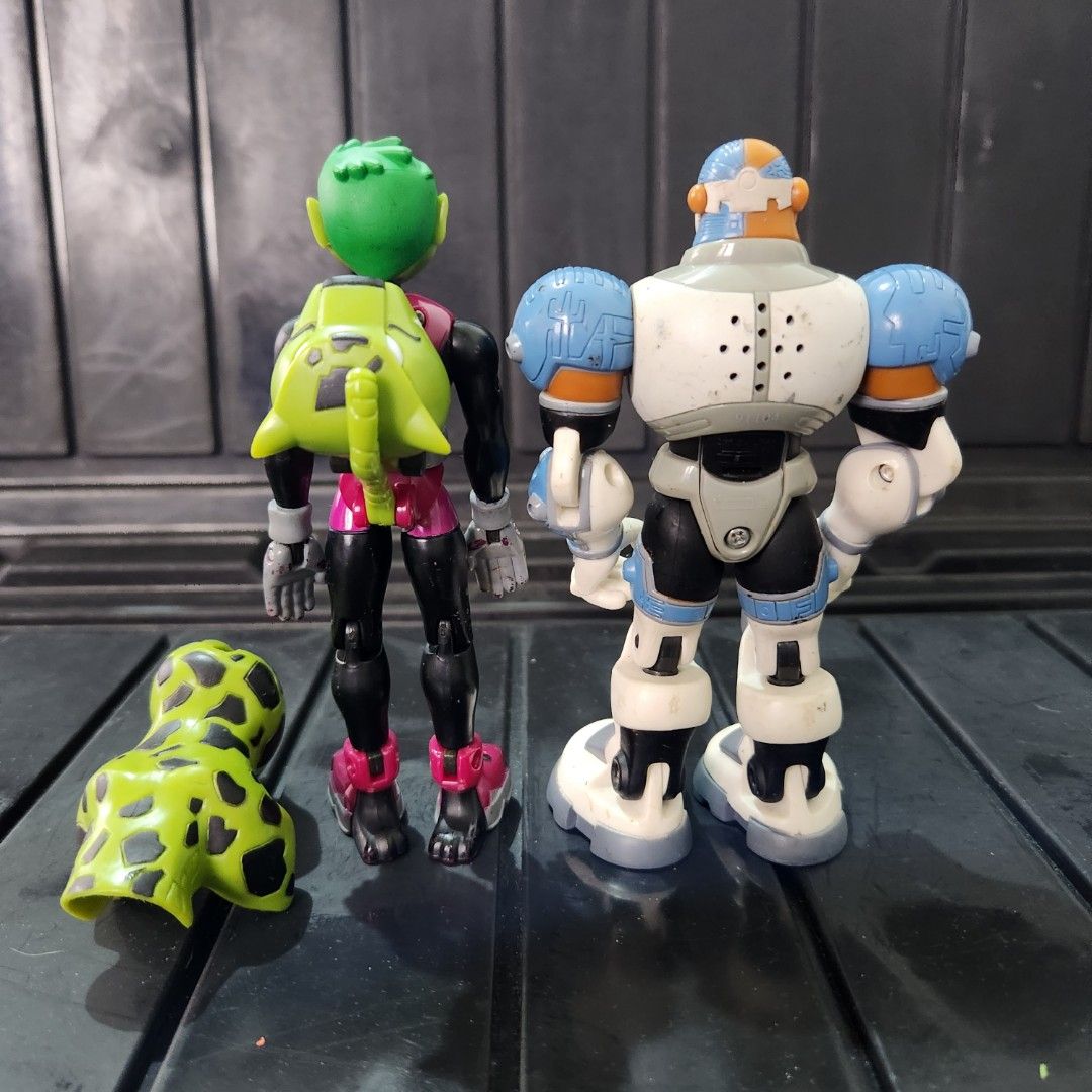Teen Titans Animation Cyborg & Transforming Beast Boy Cheetah 5.5" plus ...