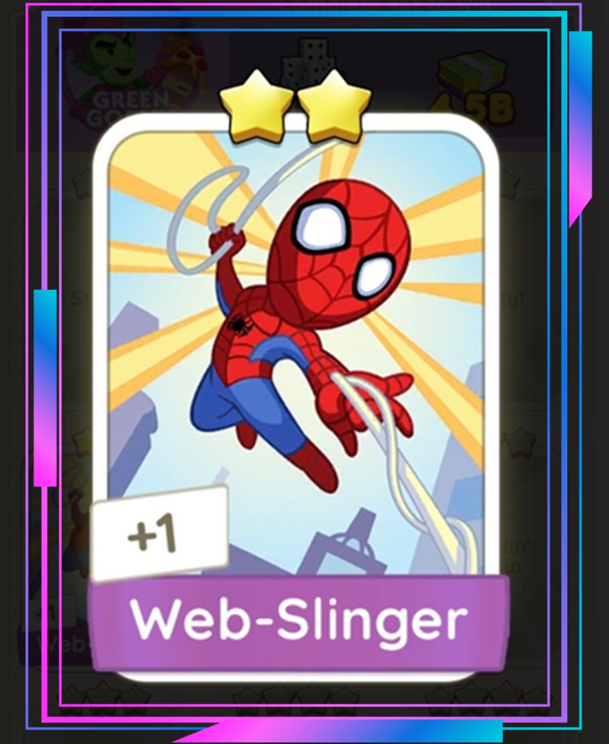 Web-Slinger | 2 Stars Sticker | Monopoly Go Sticker #Spiderman, Video Gaming, Gaming Accessories ...