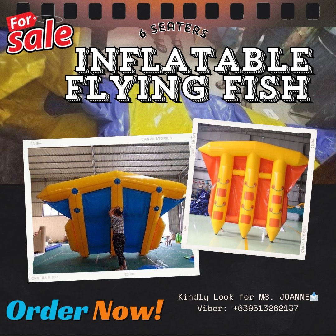 6 seaters inflatable flying fish for water sports, Commercial ...