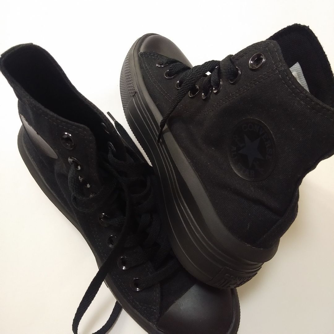 All Black Authentic CONVERSE ALL STAR Chuck Taylor High Cut Sneaker ...