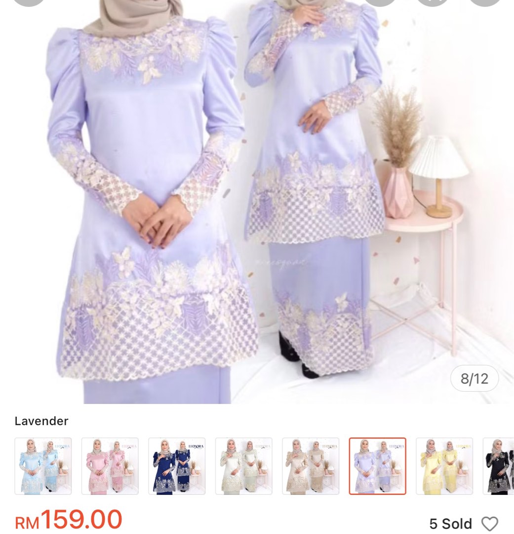Baju kurung modern PuFF duchess Satin -L, Women's Fashion, Muslimah ...
