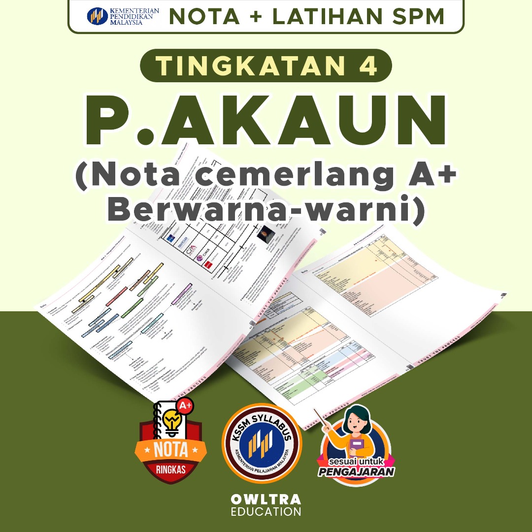 Buku Nota Akaun SPM Tingkatan 4 Nota A+ (Bab Penuh) Grafik Berwarna ...