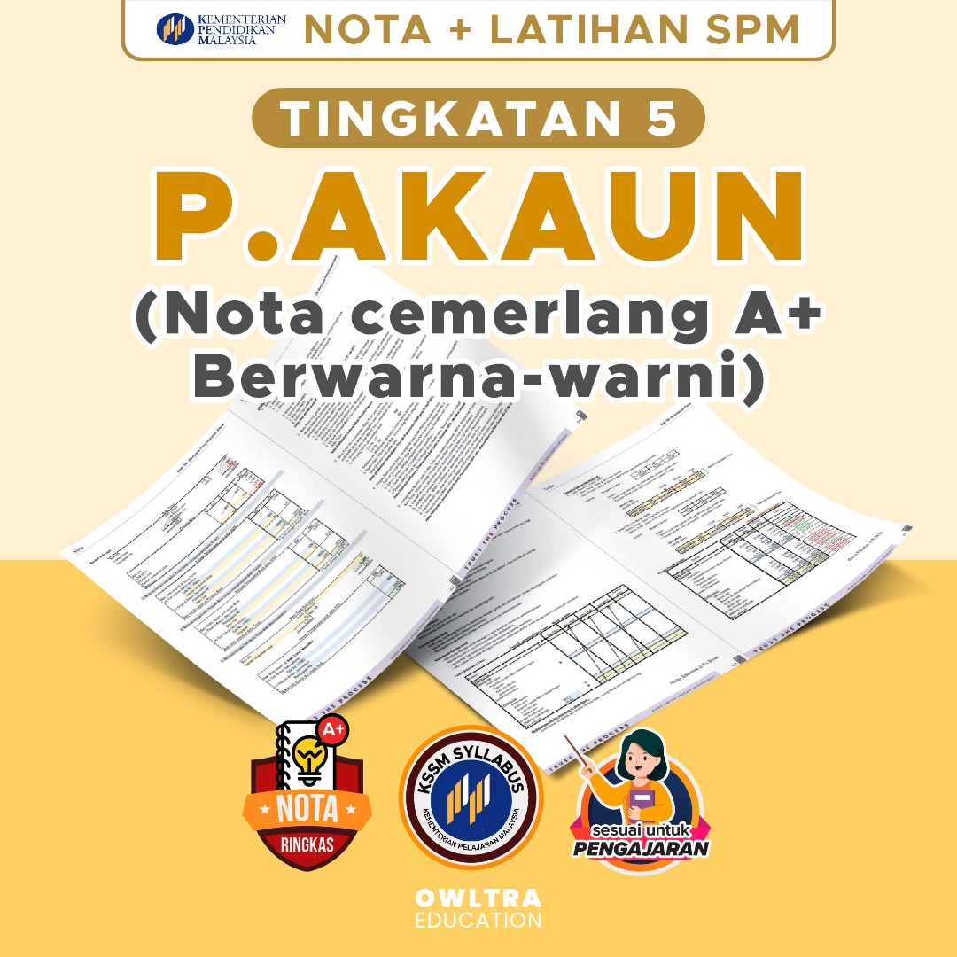 Buku Nota Akaun SPM Tingkatan 5 Nota A+ (Bab Penuh) Grafik Berwarna-warni Terbaik dari Owltra ...
