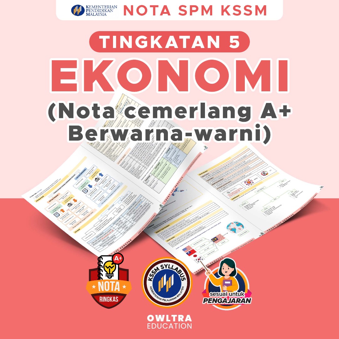 Buku Nota Ekonomi SPM Tingkatan 5 Nota A+ (Bab Penuh) Grafik Berwarna-warni Terbaik dari Owltra ...