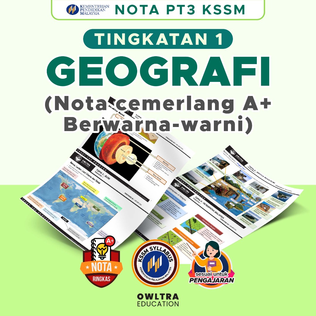 Buku Nota Geografi UASA Tingkatan 1 Nota A+ (Bab Penuh) PT3 Grafik ...