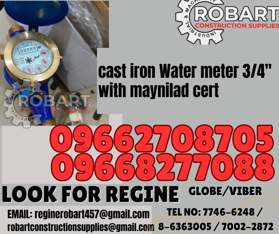 cast iron Water meter 3/4'' with maynilad cert, Commercial & Industrial ...