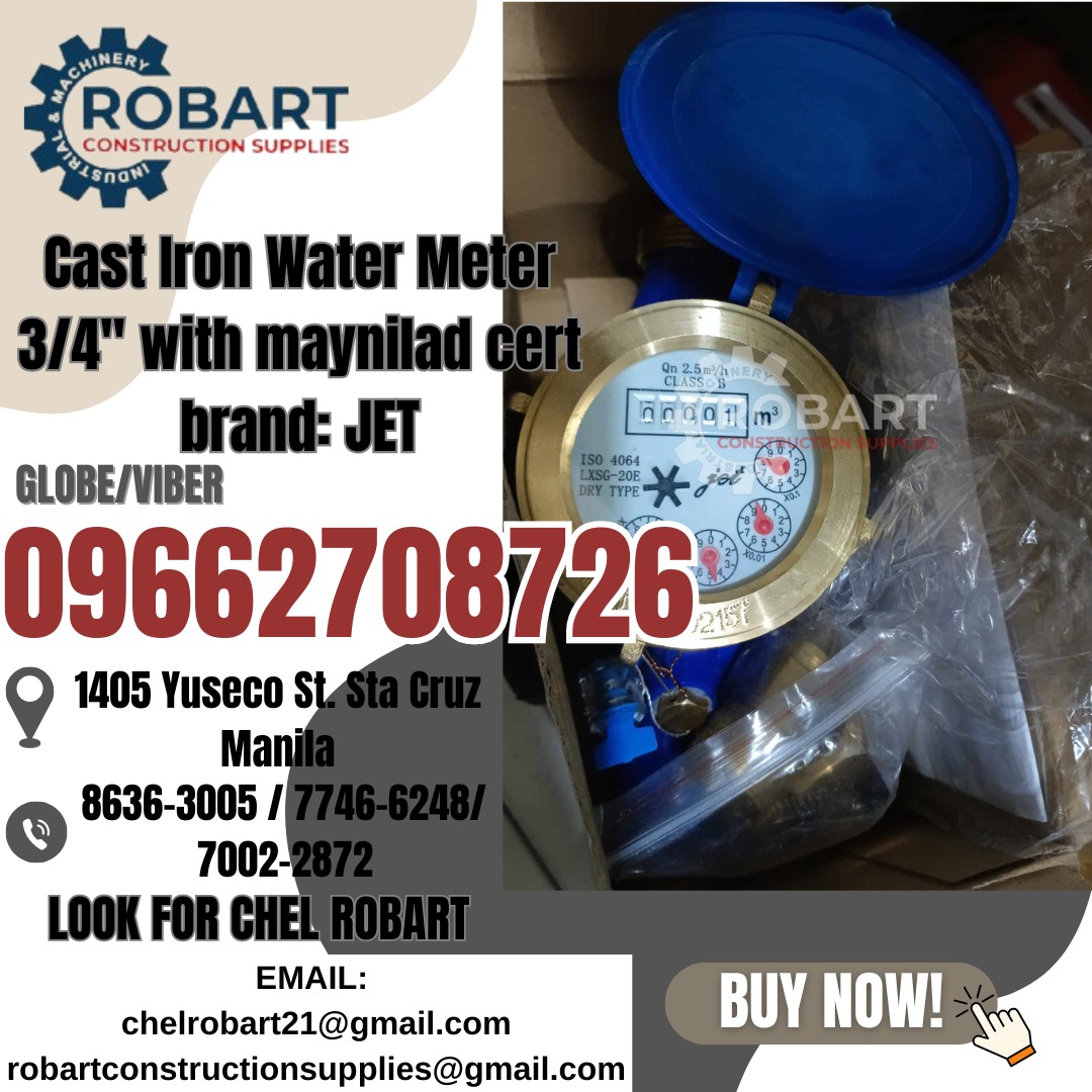 CAST IRON WATER METER WITH MAYNILAD CERT, Commercial & Industrial ...