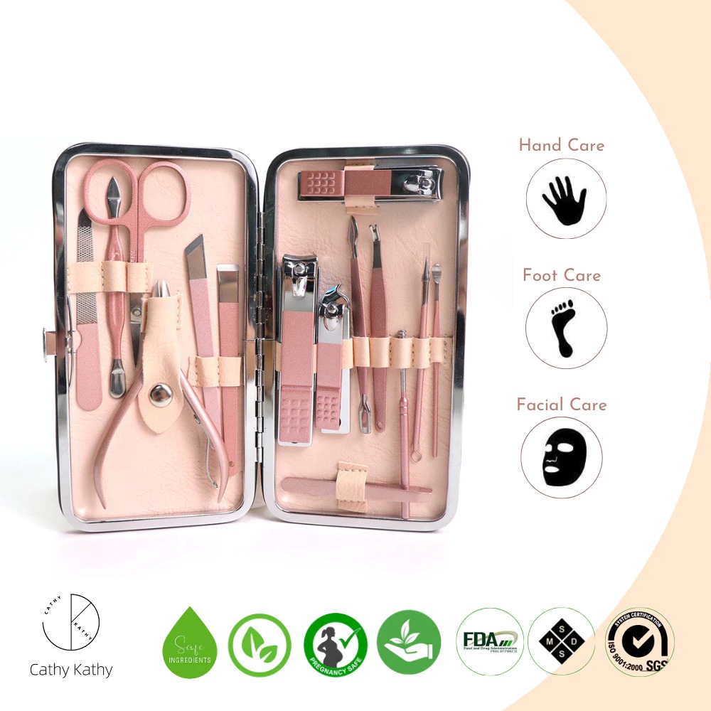 Cathy Kathy Rose Gold Limited Series 15 in 1 Nail Tools Hand Care Foot ...