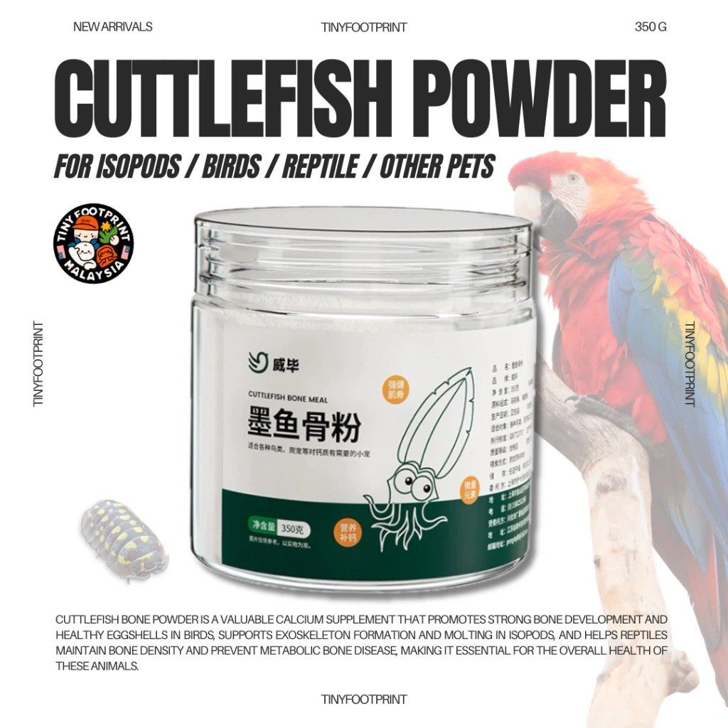 Cuttlefish bone powder 350g for isopods, birds, parrot, reptile, Pet ...