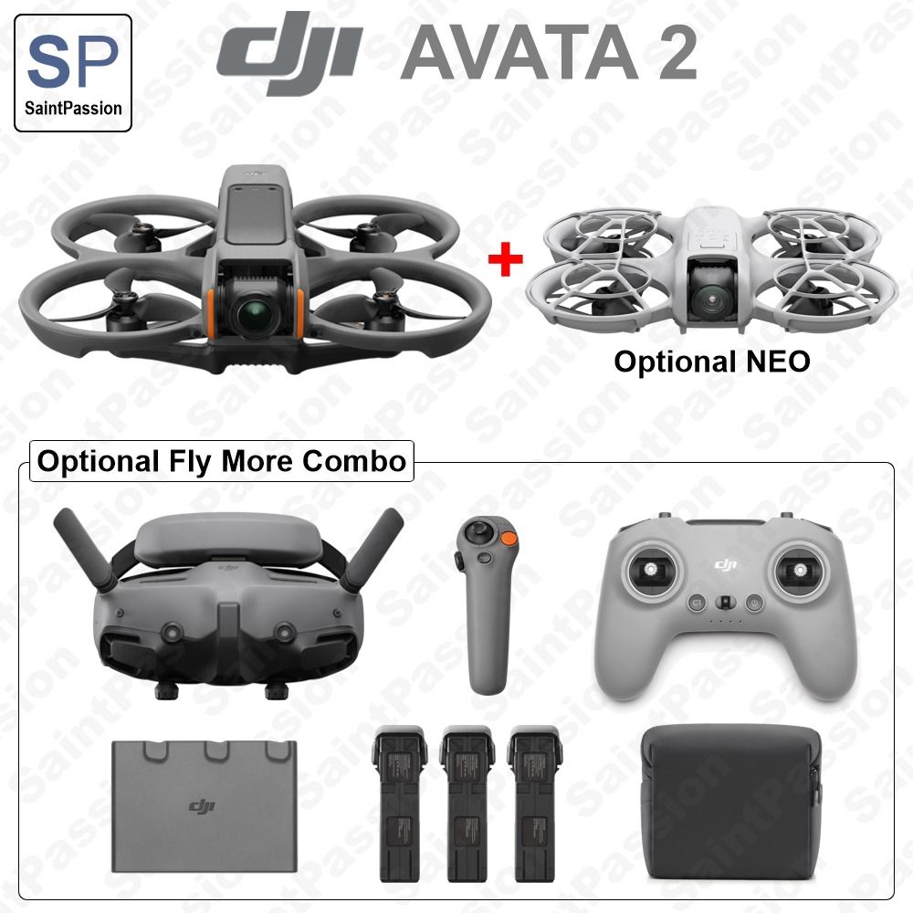 DJI Avata 2 3-Battery Combo + Neo - 4K FPV Drone, Immersive Flight Experience, Intuitive Motion ...