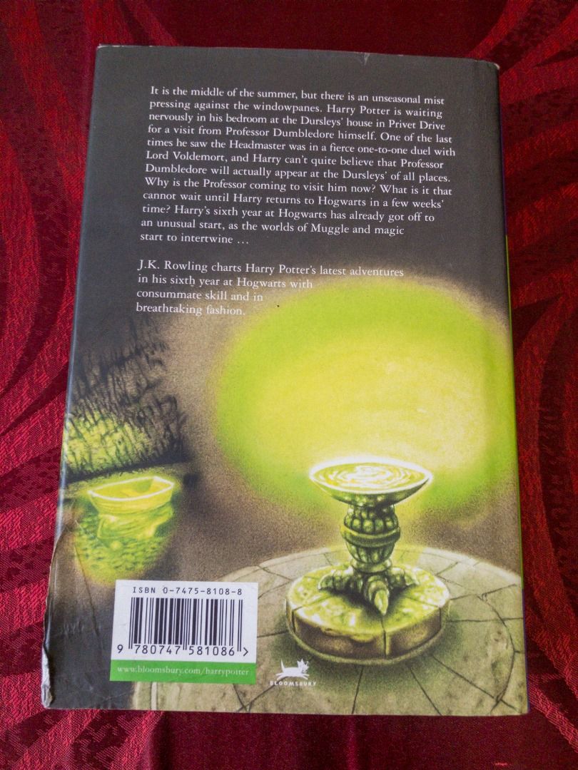 Harry Potter and the Half-Blood Prince JK Rowling Hardbound book ...