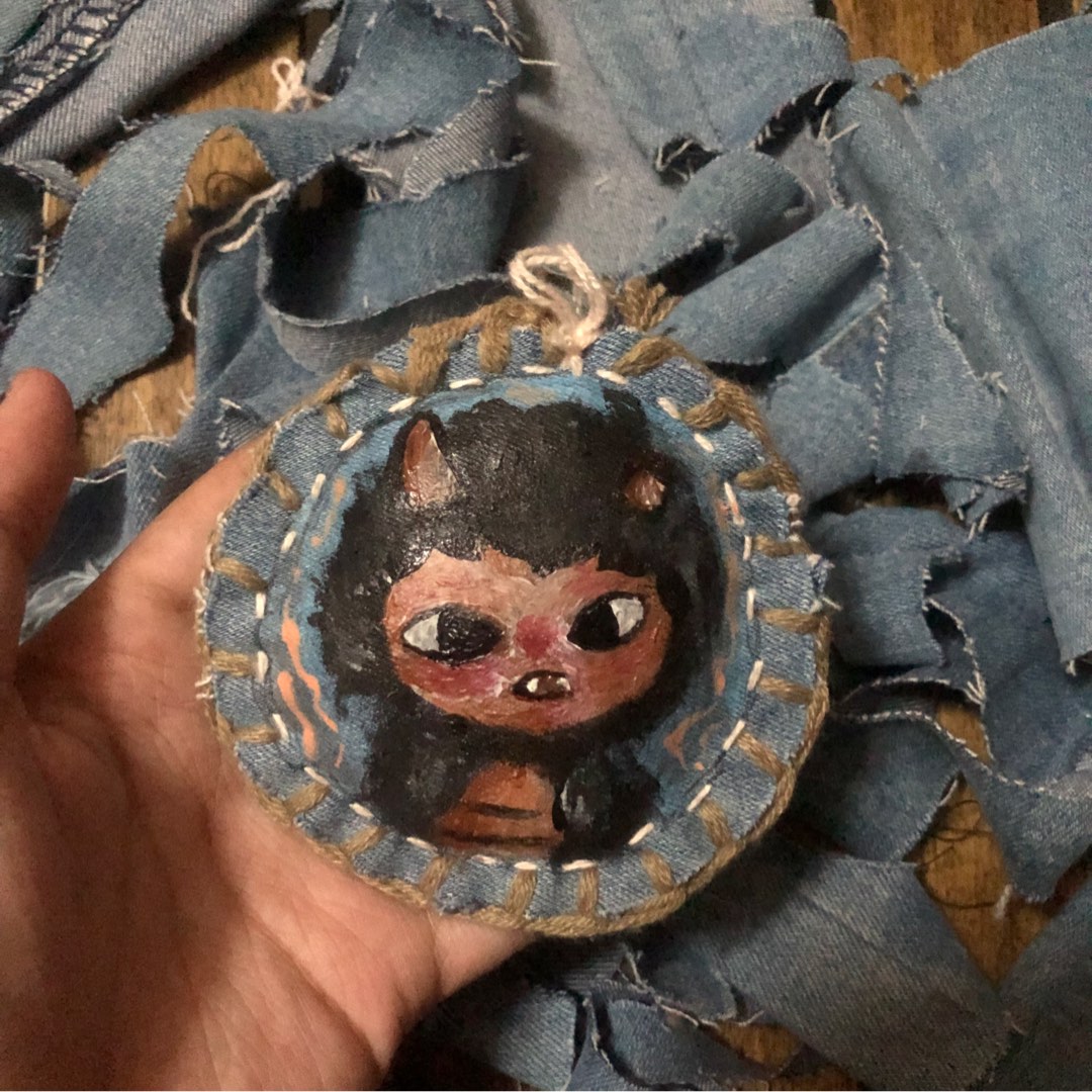 Hirono keychain hand painted and hand sewn hirono DIY anik anik ...