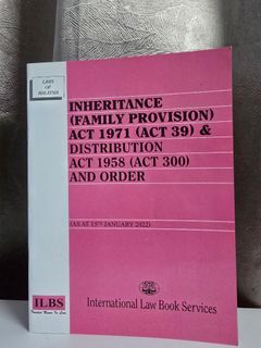 Inheritance (Family Provision) Act 1971 & Distribution Act 1958 ...