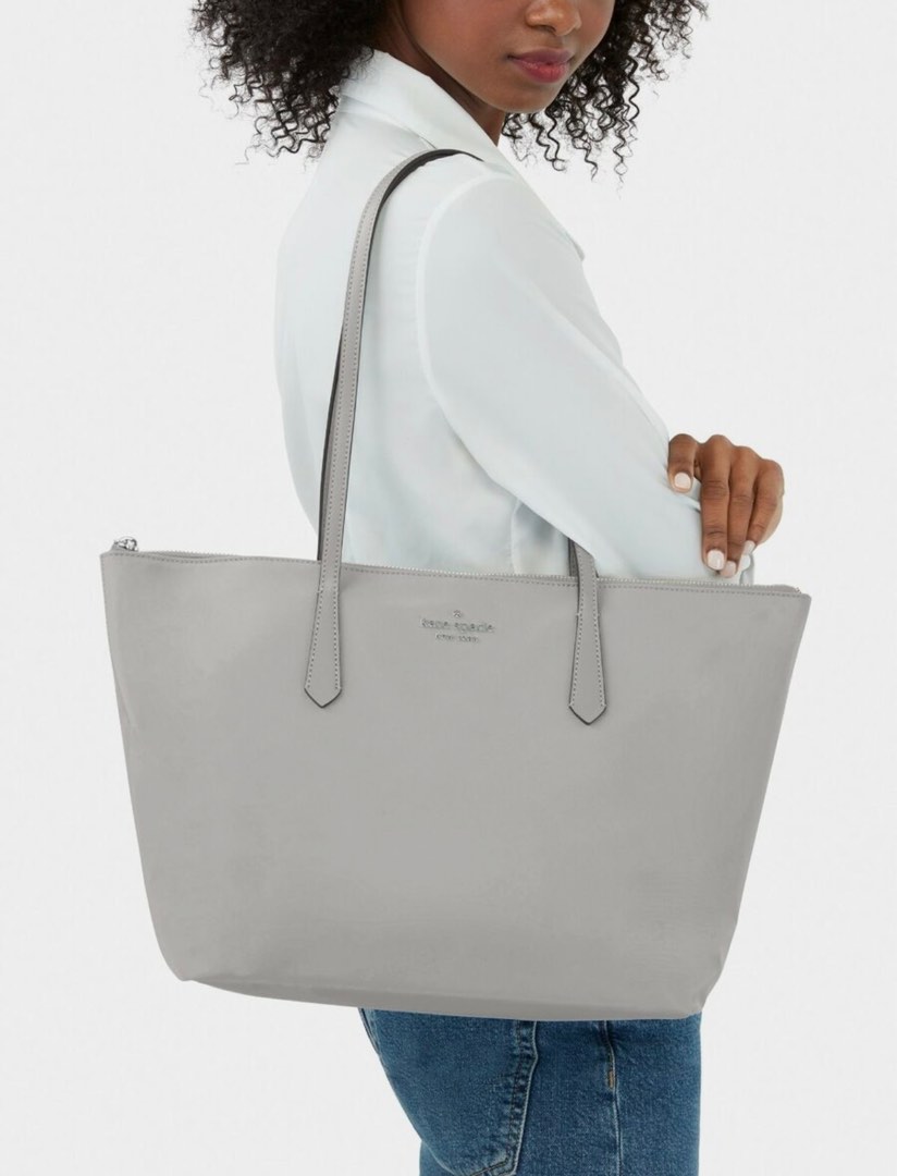 Kate Spade Kitt Large Nylon Tote Bag Nimbus Grey, Luxury, Bags ...