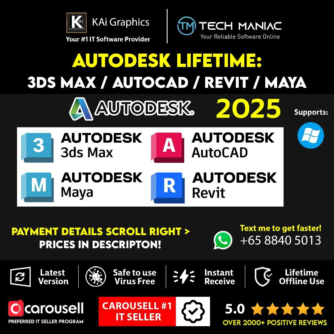 🔥Latest Autodesk Suite 2025 Lifetime Software - Autocad / Revit / 3DS ...