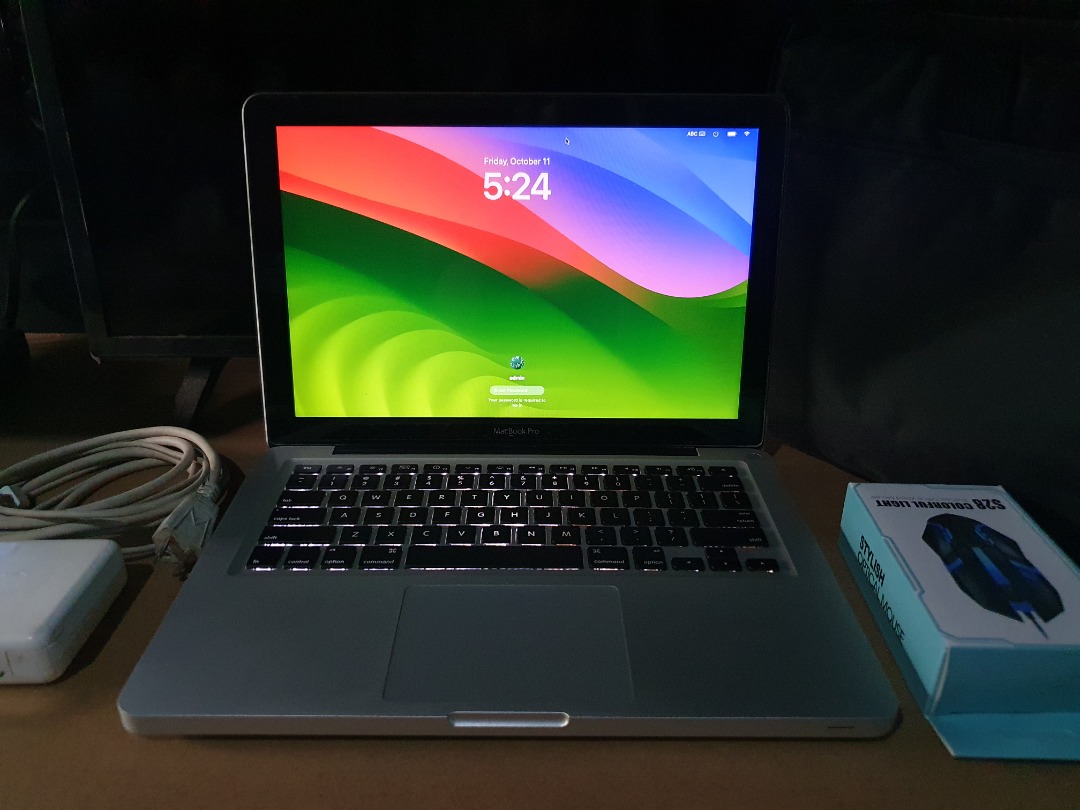 MacBook Pro13 Model No. A1278 MacOS Sonoma, 8GB RAM, 128GB SSD, 1TB HDD ...