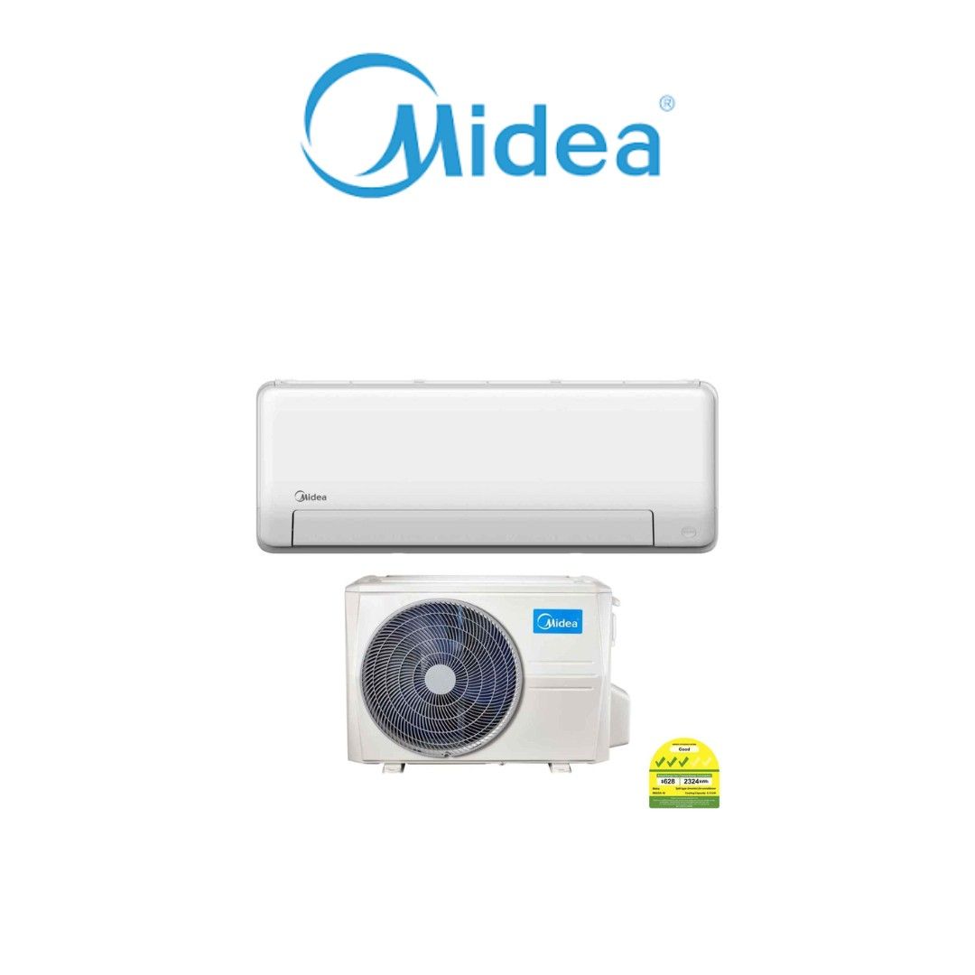 Midea 18000 btu CU, FCU, Wall bracket and remote control. Aircon MIDEA ...