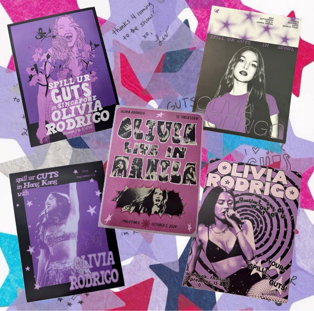 Olivia Rodrigo GUTS world tour poster bundle set, Announcements on ...