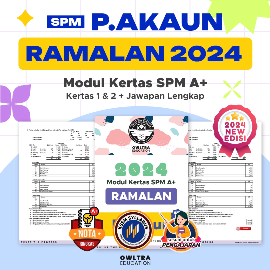 Prinsip Akaun SPM Ramalan Modul 2024 (4 Set) Kertas 1+2, Hobbies & Toys ...