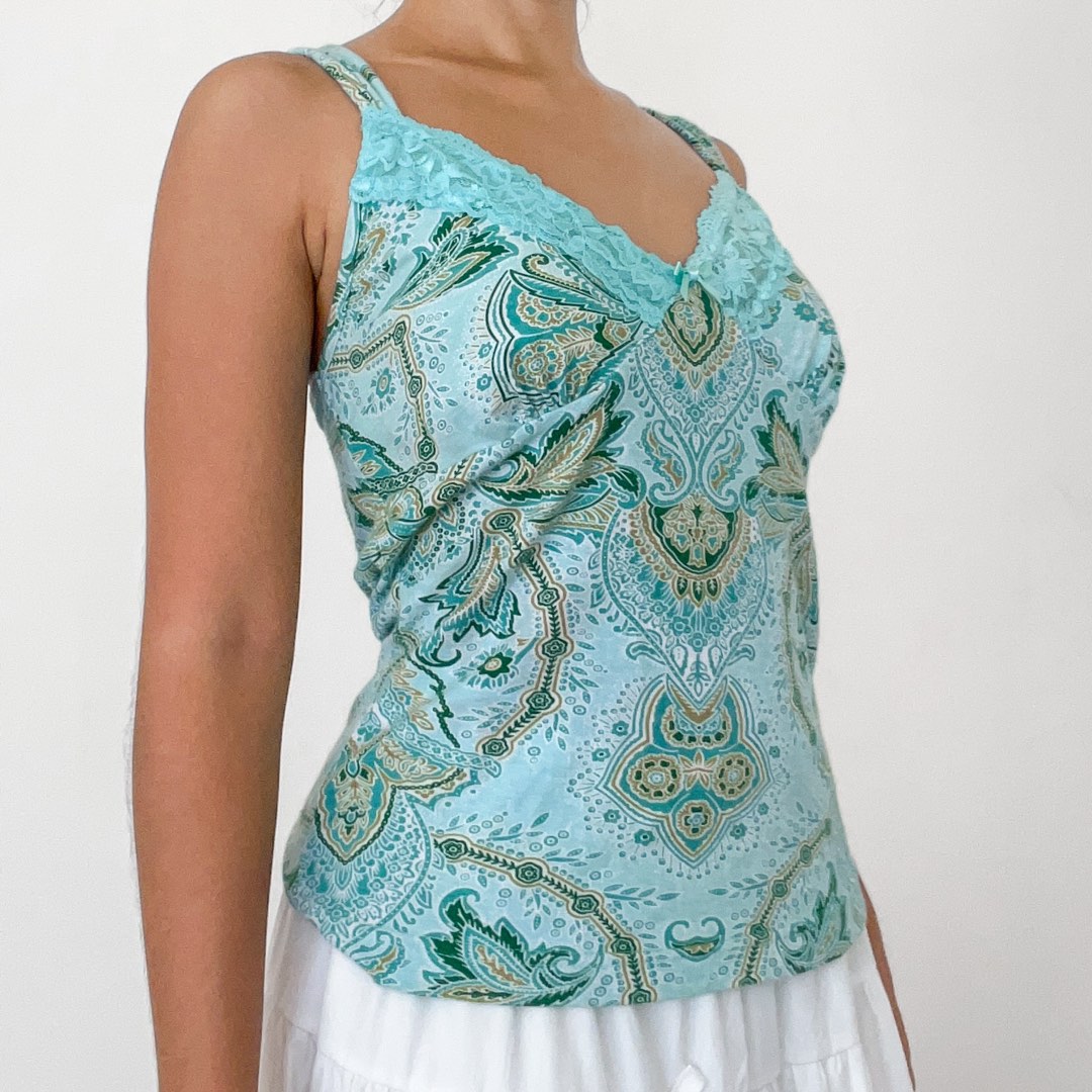 SELF ESTEEM green paisley cami tank, Women's Fashion, Tops, Others Tops on Carousell
