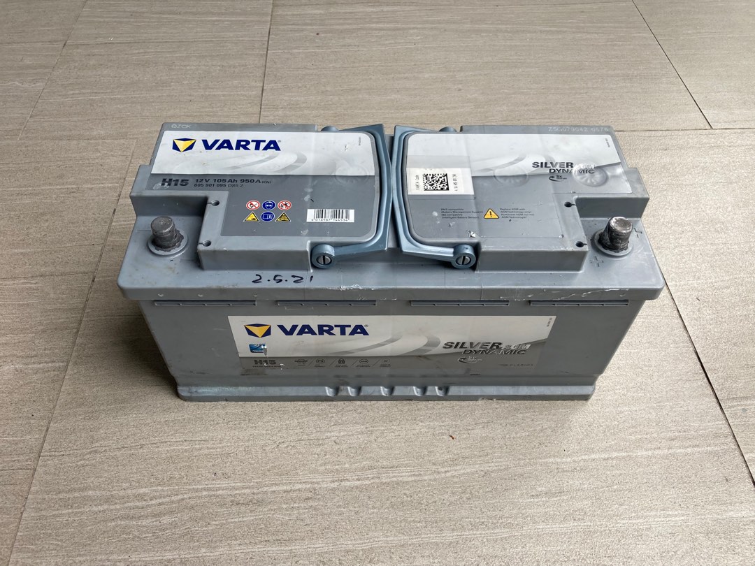 Varta Silver Dynamic H15 AGM Car Battery 105Ah , Car Accessories, Accessories on Carousell