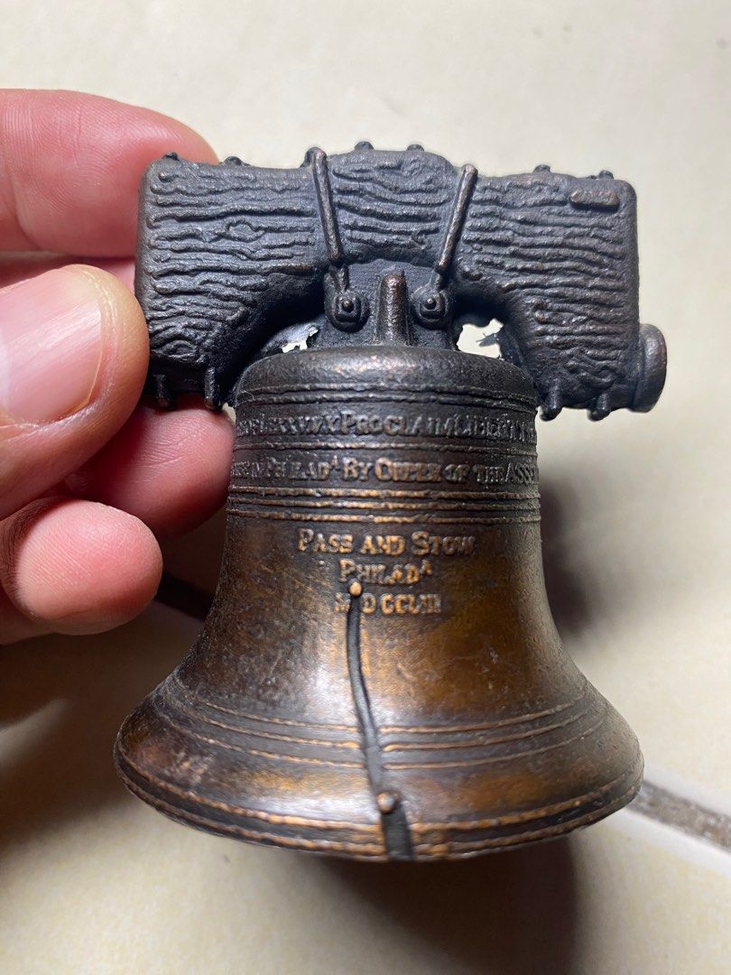 Vintage Miniature 2.5" Metal Liberty Bell Die Cast Realistic USA ...