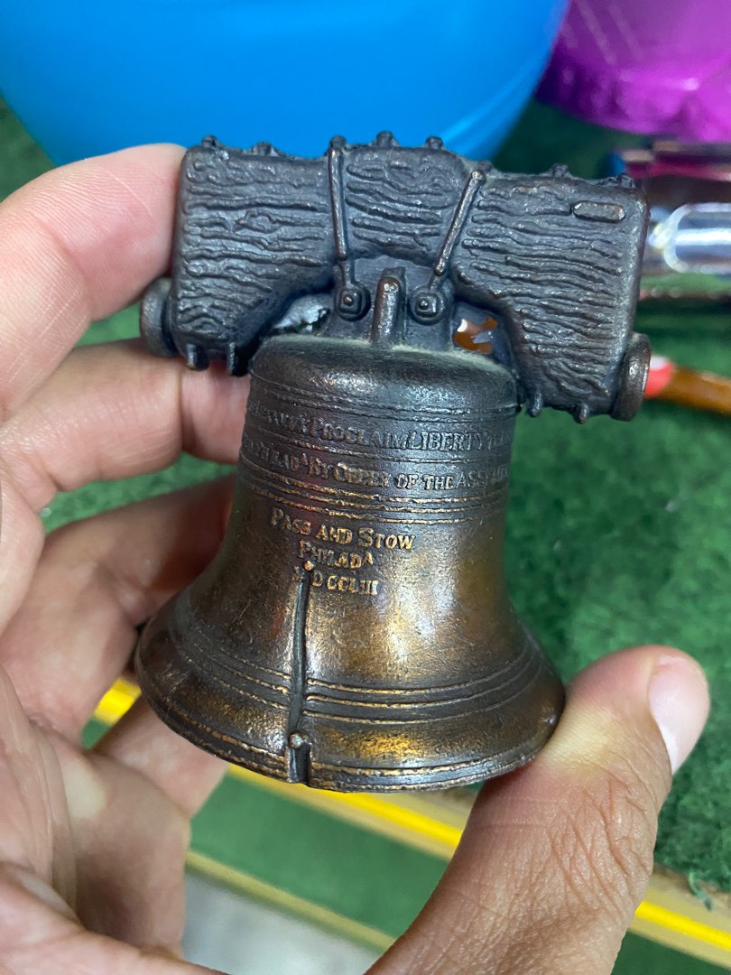 Vintage Miniature 2.5" Metal Liberty Bell Die Cast Realistic USA ...