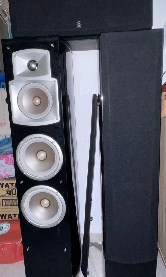 Yamaha Standing Speakers 3 way bass reflex tower speaker system, Audio ...