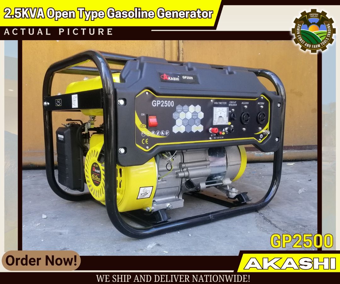 AKASHI 2.5kva 2500w Gasoline Generator Set 4 Stroke Open Type Air ...