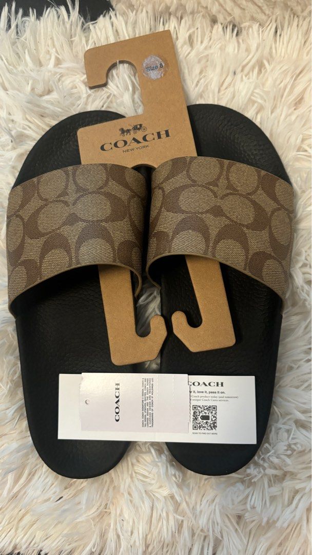 Authentic Coach Slides, Women's Fashion, Footwear, Flipflops and Slides ...