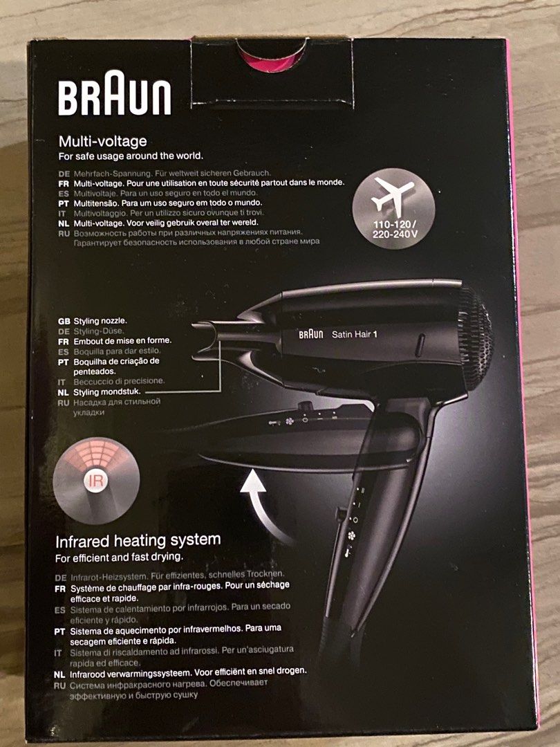 Braun Satin Hair 1 HD 130 Hair Dryer Style & Go Black on Carousell