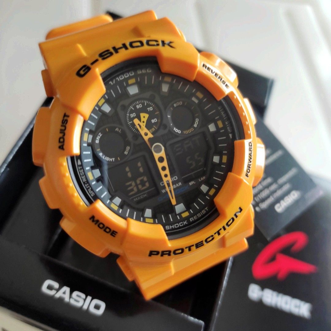 CASIO G-Shock GA-100A-9ADR (BUMBLEBEE ) analog-digital gshock ga-100 ...