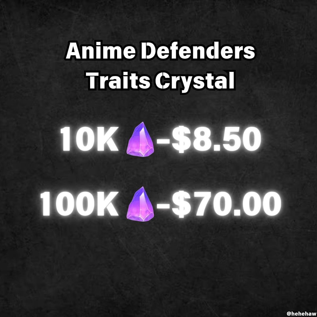 [Cheapest] Anime Defenders Trait Crystal / Rerolls roblox anime ...