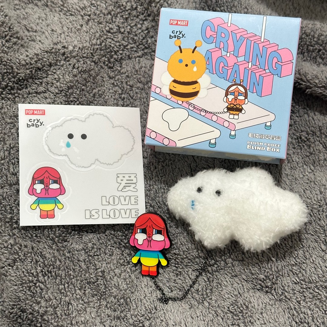 Crybaby Crying Again Plush Badge Blind Box LOVE IS LOVE, Hobbies & Toys ...