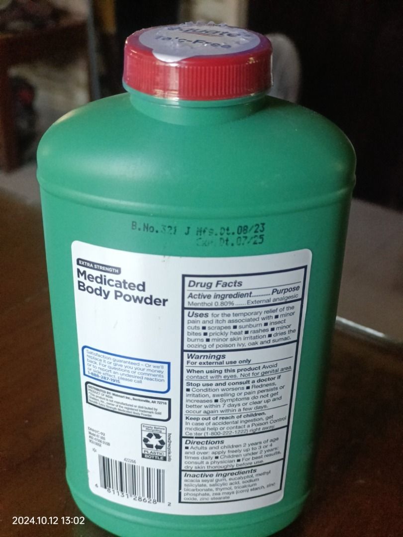 Equate, Extra Strength Medicated Body Powder, Eucalyptus Scent, 10 oz ...