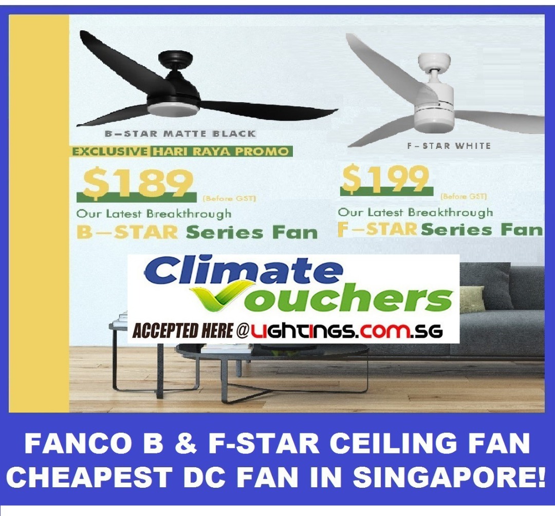 FANCO CLIMATE VOUCHER CEILING FAN B STAR-HELI DC LED REMOTE 3 TONE WIFI ...