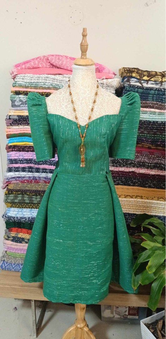 Filipiniana - Emerald Green Inabel, Women's Fashion, Dresses & Sets ...