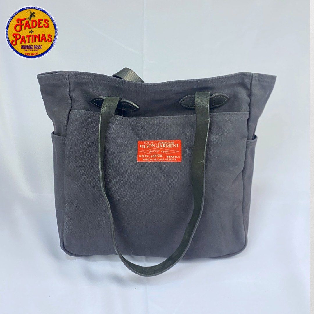 Filson x Nanamica Japan Red Label Open Tote Bag (Navy), Men's Fashion ...